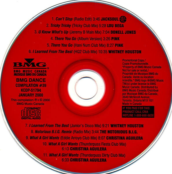 ・アーティスト Various ・タイトル Bmg Dance Compilation #39 ・レーベル・型番 BMG Music Canada KCDP51794 ・フォーマット CD ・コンディション(盤) 良い (VG+) ・コンデ...