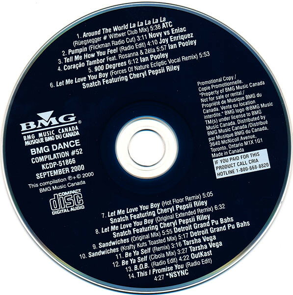 ・アーティスト Various ・タイトル Bmg Dance Compilation #52 ・レーベル・型番 BMG Music Canada KCDP51866 ・フォーマット CD ・コンディション(盤) 良い (VG+) ・コンデ...