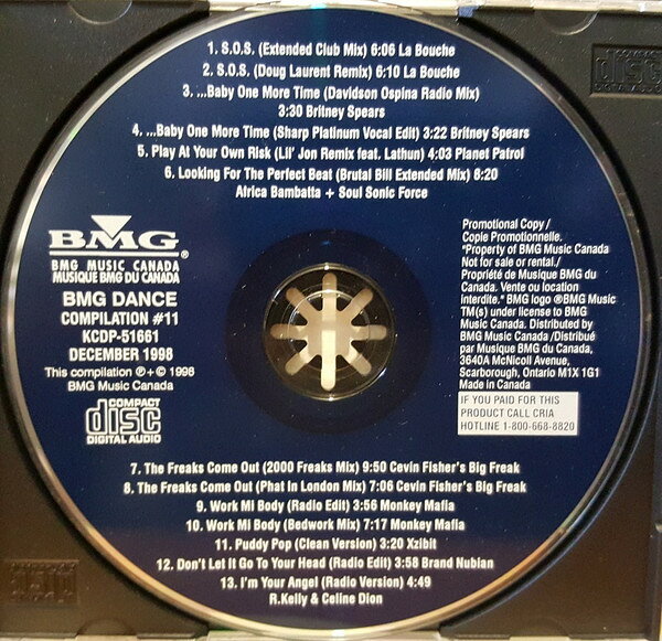 ・アーティスト Various ・タイトル Bmg Dance Compilation #11 ・レーベル・型番 BMG Music Canada KCDP51661 ・フォーマット CD ・コンディション(盤) 良い (VG+) ・コンデ...