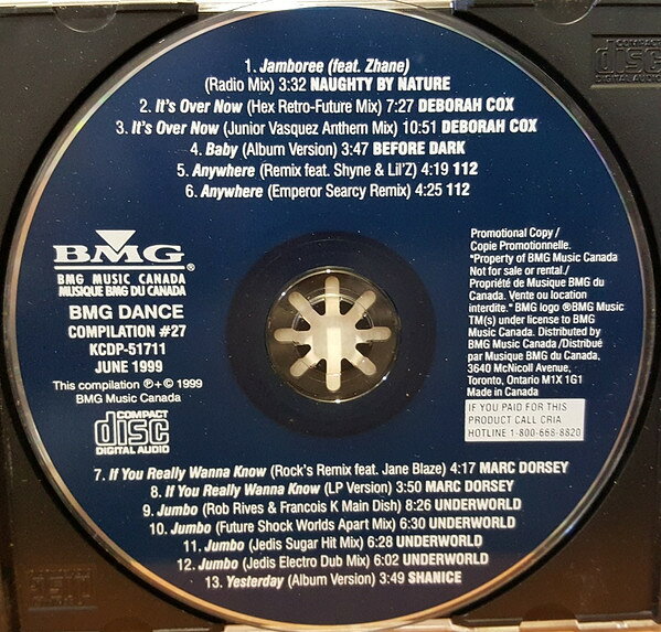 ・アーティスト Various ・タイトル Bmg Dance Compilation #27 ・レーベル・型番 BMG Music Canada KCDP51711 ・フォーマット CD ・コンディション(盤) 良い (VG+) ・コンデ...