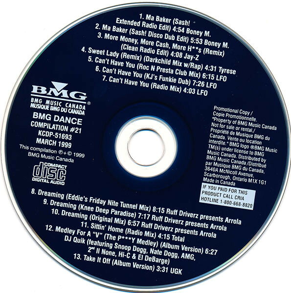 ・アーティスト Various ・タイトル Bmg Dance Compilation # 21 ・レーベル・型番 BMG Music Canada KCDP51693 ・フォーマット CD ・コンディション(盤) 良い (VG+) ・コン...
