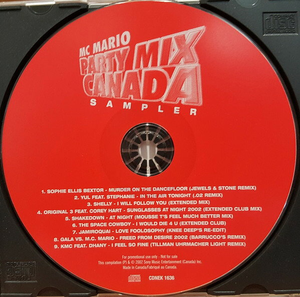 ・アーティスト MC Mario ・タイトル Party Mix Canada Sampler ・レーベル・型番 Sony Music Direct CDNEK1636 ・フォーマット CD ・コンディション(盤) 良い (VG+) ・コン...