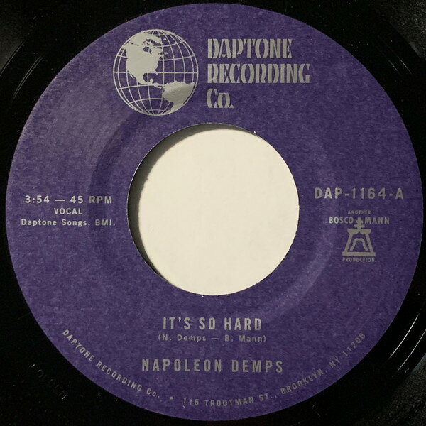 ・アーティスト Napoleon Demps ・タイトル It's So HARD ・レーベル・型番 DAPTONE RECORDS DAP1164 ・フォーマット 7インチレコード ・コンディション(盤) 新品 (M) ・コンディション(...