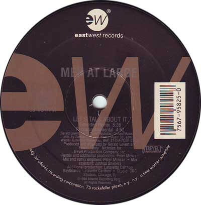 ・アーティスト Men At Large ・タイトル Let's Talk About It ・レーベル・型番 EastWest Records America 095825 ・フォーマット 12インチレコード ・コンディション(盤) 良い...