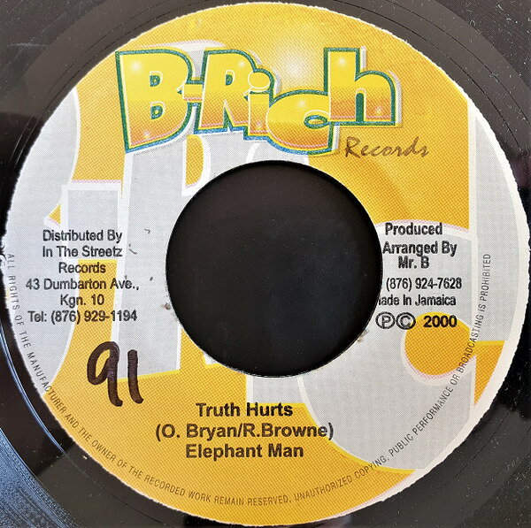 ・アーティスト Elephant Man ・タイトル Truth Hurts ・レーベル・型番 B-Rich Records NONE ・フォーマット 7" ・コンディション(盤) 良い (VG+) ・コンディション(ジャケット) ・コンデ...