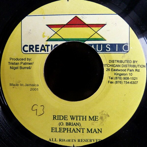 ・アーティスト Elephant Man ・タイトル Ride With Me ・レーベル・型番 Creation Star Music NONE ・フォーマット 7" ・コンディション(盤) 良い (VG+) ・コンディション(ジャケット...
