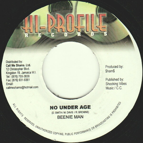 ・アーティスト Beenie Man ・タイトル No Under Age ・レーベル・型番 Hi-Profile Records NONE ・フォーマット 7" ・コンディション(盤) 良い (VG+) ・コンディション(ジャケット) ・...