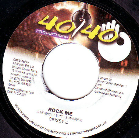・アーティスト Crissy D ・タイトル Rock Me ・レーベル・型番 40/40 Productions FFSM0021 ・フォーマット 7" ・コンディション(盤) 良い (VG+) ・コンディション(ジャケット) ・コンディ...
