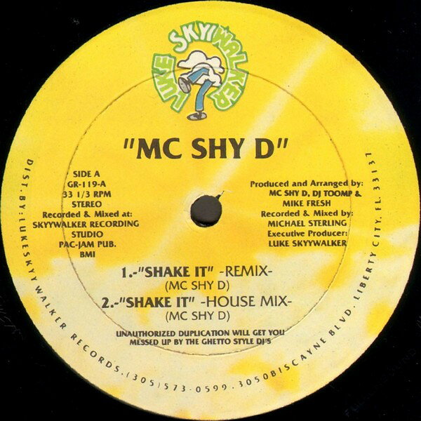 ・アーティスト MC Shy D ・タイトル Shake It (12" Remix) ・レーベル・型番 Luke Skyywalker Records GR119 ・フォーマット 12インチレコード ・コンディション(盤) 可 (VG) ...