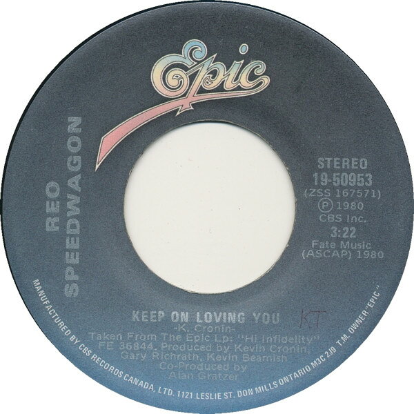 ・アーティスト REO Speedwagon ・タイトル Keep On Loving You ・レーベル・型番 Epic 1950953 ・フォーマット 7インチレコード ・コンディション(盤) 良い (VG+) ・コンディション(ジャケ...