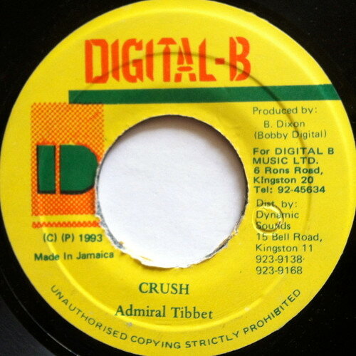 ・アーティスト Admiral Tibbet ・タイトル Crush ・レーベル・型番 DIGITAL-B NONE ・フォーマット 7" ・コンディション(盤) 可 (VG) ・コンディション(ジャケット) ・コンディション(帯) オビな...