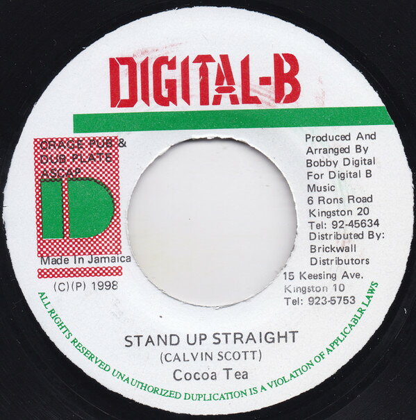 ・アーティスト Cocoa Tea ・タイトル Stand Up Straight ・レーベル・型番 Digital-B NONE ・フォーマット 7インチレコード ・コンディション(盤) 良い (VG+) ・コンディション(ジャケット) ...
