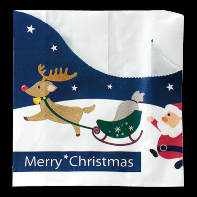 クリスマス用品 ●100枚PE袋 ●仕上幅(マチ)×長さ：110(40)×115(mm) ●材質：耐油 ※写真はイメージです。