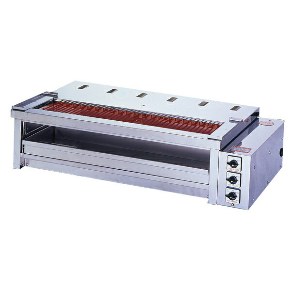 ・火床寸法　前巾900×奥行200(mm)タイプ ・消費電力　12kW ・加熱方式　3面独立電熱式 搬入設置も承りますのでお気軽に メールまたは、 お電話：本社(055-920-8008) へお問い合わせ下さい。 仕　　様 【メーカー】ヒゴ...