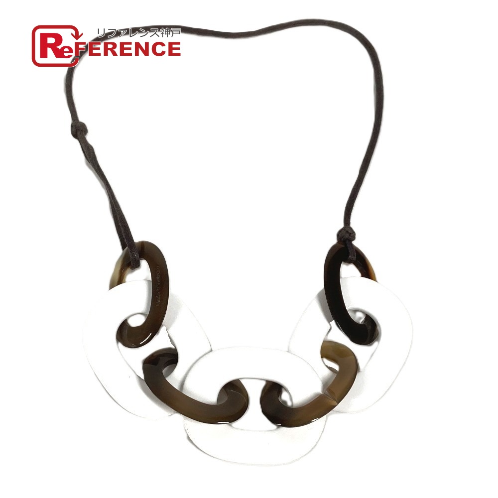 【商品情報】 【商品番号】RS-260523-20 ブランドエルメス モデルロゴ タイプアクセサリー 形状ネックレス 対象ユニセックス カラーホワイトxブラウン 素材バッファローホーン 生産国VIETNAM サイズ 全長：60cm平置きで計...