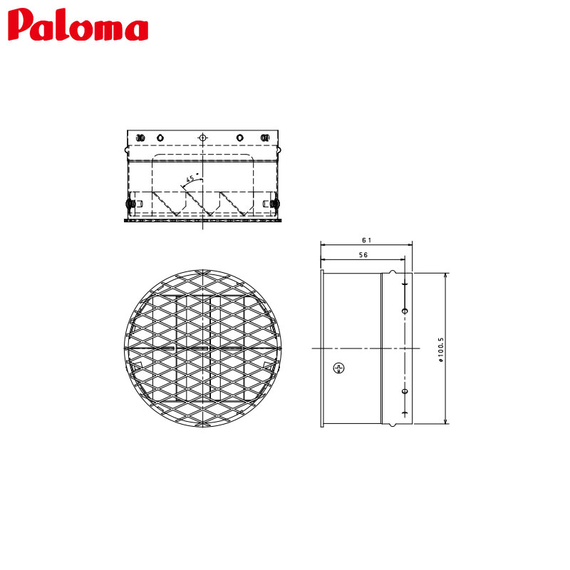 【対応機種】 ・PH-2426シリーズ(右斜方排気) # Paloma パロマ 給湯器部材 2025年11月 側方排気カバーパロマHHPH-3R