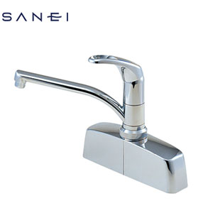 【規格・特徴】 ・吐水口:252mm ・湯水芯:230mm ・台幅:262mm ・吐水方法:整流 ・リングレバー ・一般地 【商品説明】 既設の偏心管をはずさないで取替可能な水栓です。 ツーバルブ混合栓のパイプとハンドルをはずして上部に取り...