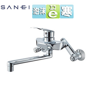 【規格・特徴】 ・吐水口:190mm ・吐水方法:泡沫 ・リングレバー ・クリック機構 ・ベンリー偏心管付 ・寒冷地 【商品説明】 操作がとても簡単でご高齢の方からお子様まで、誰にとっても使いやすいシングルレバー式の水栓です。 配管に取り付...