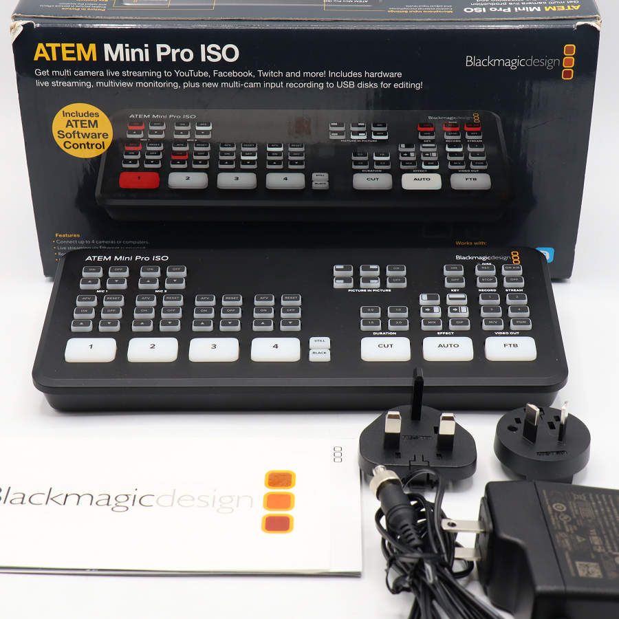 ■商品名 【美品】Blackmagic Design ATEM Mini Pro ISO ライブプロダクションスイッチャー ビデオミキサー ブラックマジックデザイン 本体 ■商品状態 【A】大きなダメージもなく程度良好の美品 ・USED品で...