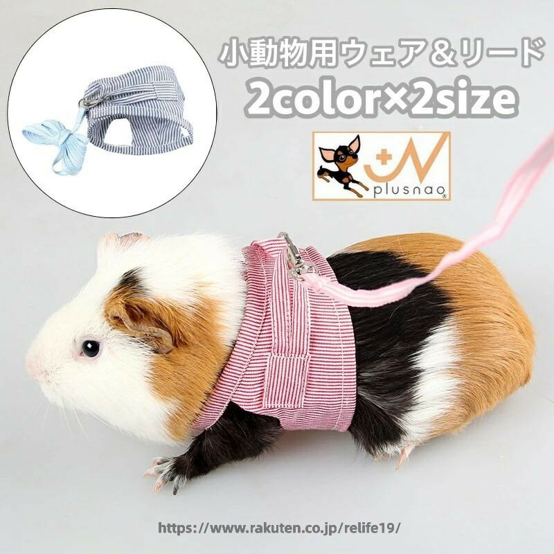 小動物にお使いいただけるペットウェア&リードです。 ストライプ柄がとっても可愛いですね♪ 面ファスナーでサイズ調整＆着脱も楽々◎ 【サイズについて】 画像をご参照ください。 【カラーについて】 生産ロットにより柄の出方や色の濃淡が異なる場合...