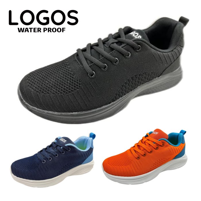 LOGOSの軽量ニットスニーカー。 撥水加工がされているため、汚れにくくなっています。 ソールにはクッション性があり、足への負担を減らします。 素材 アッパー：合成繊維 アウトソール：合成底 その他 【ソールの高さ】約3.0cm 【重量】約...