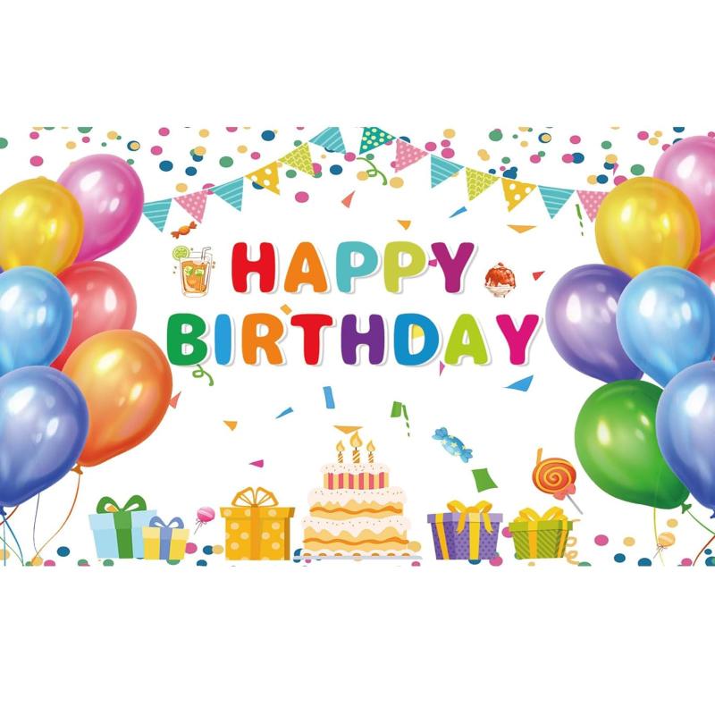 BTtime 誕生日 タペストリー 180*110cm シンプル おしゃれ バースデー 飾り付け Happy Birthday 写真背景 ポスター 可愛い 壁掛け装飾布 パーティー お祝い 子供 大人 虹♛【商品仕様】サイズ：長180cm×...