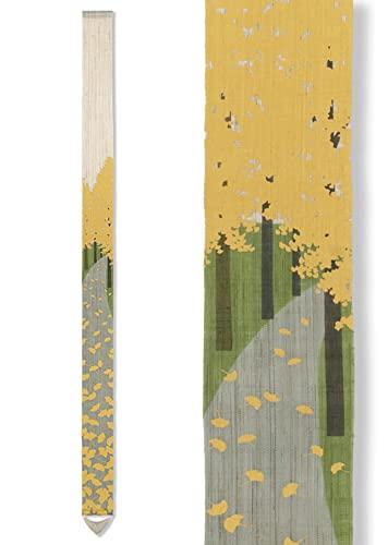 タペストリー『銀杏並木』 和風 モダン 麻織布 細タペストリー 壁掛けサイズ：約10×170cm（重り除く）材質：麻100％、棒：白樺 / 企画・デザイン：日本、生産：中国壁取り付け用ネジは付属しておりません。/トムソン箱（白）入りです。商...