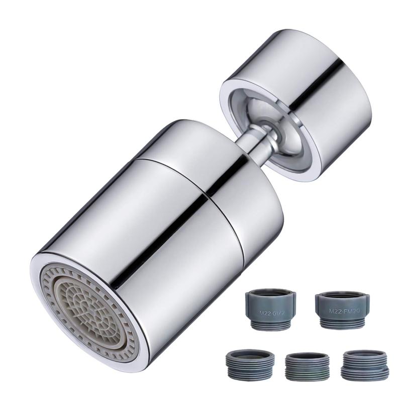 FEILINGDI蛇口シャワー 2段階切替噴霧器泡沫器蛇口 360度回転 純銅ボール ヘッド 80度変更方向 台所節水蛇口【材料と応用】高品質の黄銅とABS材料、多層クロムめっきプロセス、耐久、腐食のすべての種類に抵抗するために作られていま...