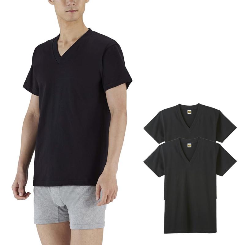 GUNZE(グンゼ) インナーシャツG.T.HAWKINS BASICPACKT-SHIRT 綿100% VネックTシャツ 2枚組 HK10152メンズパッケージ重量:0.3kg胸囲 M:88~96cm L:96~104cm LL:104~...