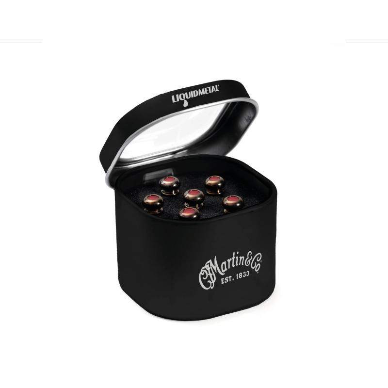 Martin LUXE BY MARTIN® Acoustic Guitar Bridge Pins – Gold with Red Inlay Gold with Red Inlay 18APP0006 アコースティックギター用ブリッジピ...