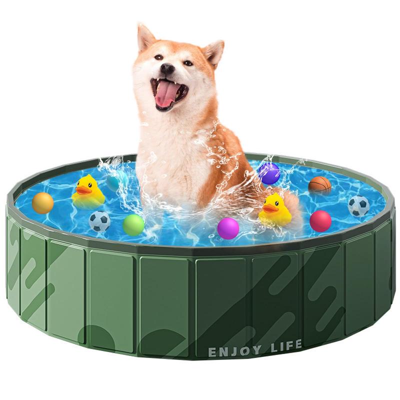 Koramaku プール 空気入れ不要 折りたたみ式 ペットプール直径80cm×高さ20cm 折りたたみ コンパクト 収納便利 暑さ対策 収納便利 水遊び スイミング 家庭用 耐高温 耐摩擦 家庭用 屋内用 アウト【ペット用プール】[Kor...