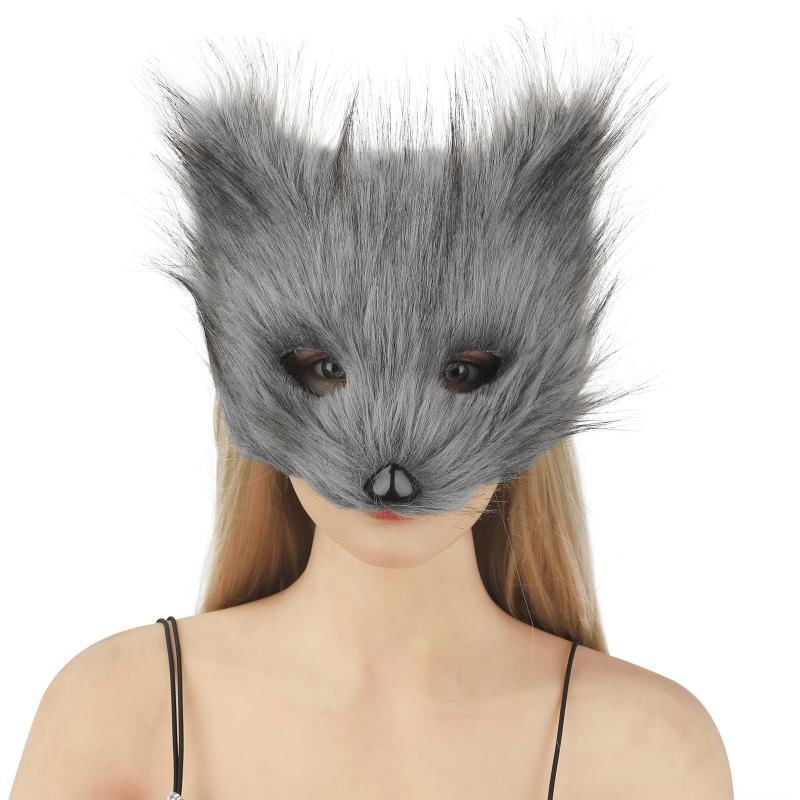 [FakeFace] 狐の仮面 ハロウィン 仮面 コスプレ 半面マスク かわいい アニマルマスク 目元 魅惑的 仮装小物 レディース メンズ 変装コスチューム お面 仮装舞踏会 テーマパーティー 演劇 ステ素材:フェイクキツネファー 重さ:...