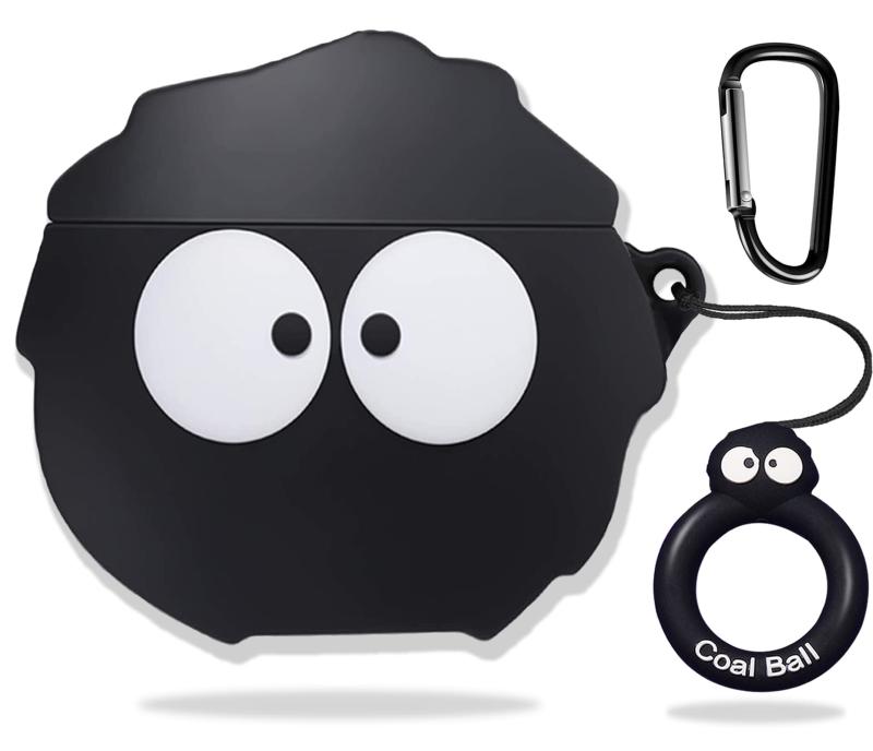 OJBSEN Airpods Pro/3 ケース エアーポッズプロカバー エアぽっず プロ ケース TPU素材 全面保護 シリコンケース 耐衝撃 充電便利 防水 防塵 萌え 可愛い カラビナ リング付き 3D 漫画 クマちゃん ケ