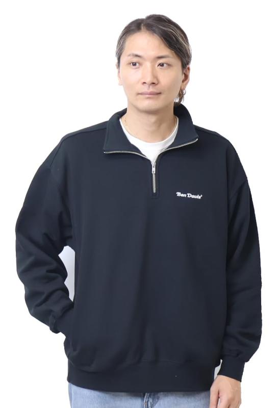 BEN DAVIS ベンデイビス ヘビーウェイト ハーフジップスウェット 裏起毛 24780048M：着丈 65　肩幅 56　袖丈 61　身幅 59L ：着丈 69　肩幅 61　袖丈 62　身幅 63XL：着丈 72　肩幅 65　袖丈 62...