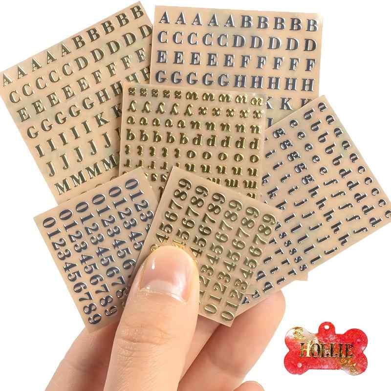 BaraRose アルファベット シール 数字 大文字と小文字 金属 自粘着 貼り紙 DIY ネイルシール 3mm 防水 ゴールド シルバー 6枚【豊富なセットで個性を表現】 この6枚組のアルファベット シールセットには、大文字・小文字・数...