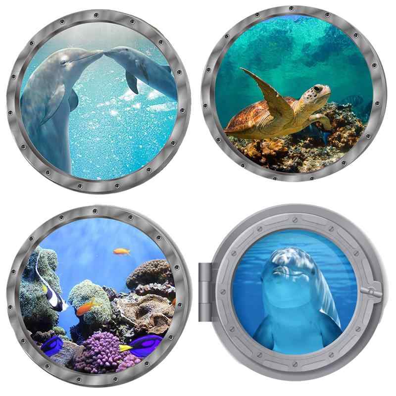 TOMMYFIELD ウォールステッカー 窓 海 イルカ 海の中 大きい 魚 水族館 海中【お部屋のインテリアとして】窓のデザインをしたウォールステッカーはイルカ、カメなど、海中、地中海、海や水族館をモチーフにした海の生き物になっています。...
