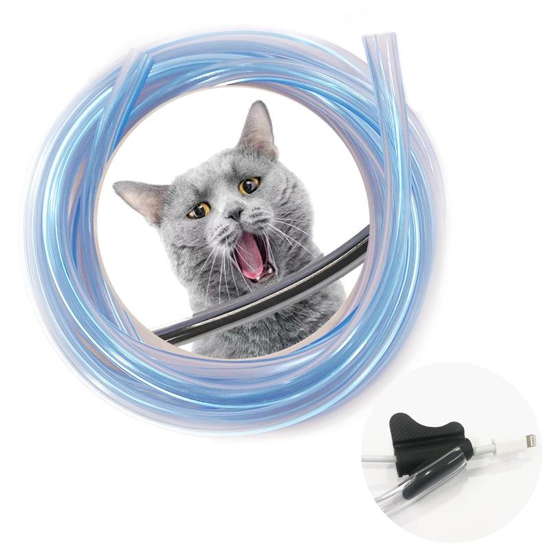 WJSD ペット 犬 猫 コード 嚙み防止 ペット コードカバー 猫 ペット ケーブルカバー 猫 対策 コード保護カバー コードプロテクター 配線カバー 猫 ケーブル保護 電源コードカバー 噛みぐせ防猫コード噛み防止として厚くて硬めのPVC...