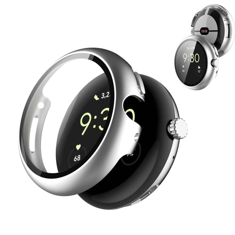 Google Pixel Watch 4 45mm 用 カバー ケース フィルム+PCフレーム アップルウォッチ保護カバー ガラスフィルム 一体型 防水 防塵【HUKWIMO】 3D全面保護 指紋防止 HD高透過率 傷に強い 極薄 撥水撥油...