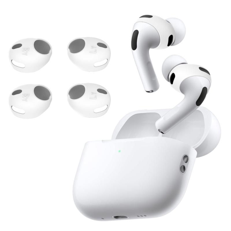 【2025年度 先行発売】YXHH新登場 AirPods Pro 3 用イヤホン カバー 用イヤホン カバー シリコーン製 イヤーピース 分離可能 遮音性/フィット感/脱落防止 4個入り ホワイト【AirPods Pro 3 用イヤホン カ...
