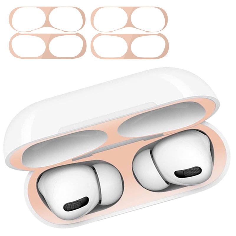 FAZHAN 対応 AirPods Pro3 ダストガード 【2セット0.02mm 極薄】 エアーポッズプロ3 シール 故障防止 吸着 ほこり ゴミ 金属製 侵入防止 防塵 粉塵防止 おしゃれ お洒落 豪華 人気 (ローズゴールド 4【対応...