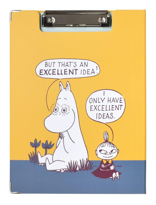 セントレディス ムーミン クリップボード(左閉じ)Basking in the sun イエロー【ST-ZM0162】A4サイズ、 折りたたみ式、 内側ポケット×1、 表紙面PP加工