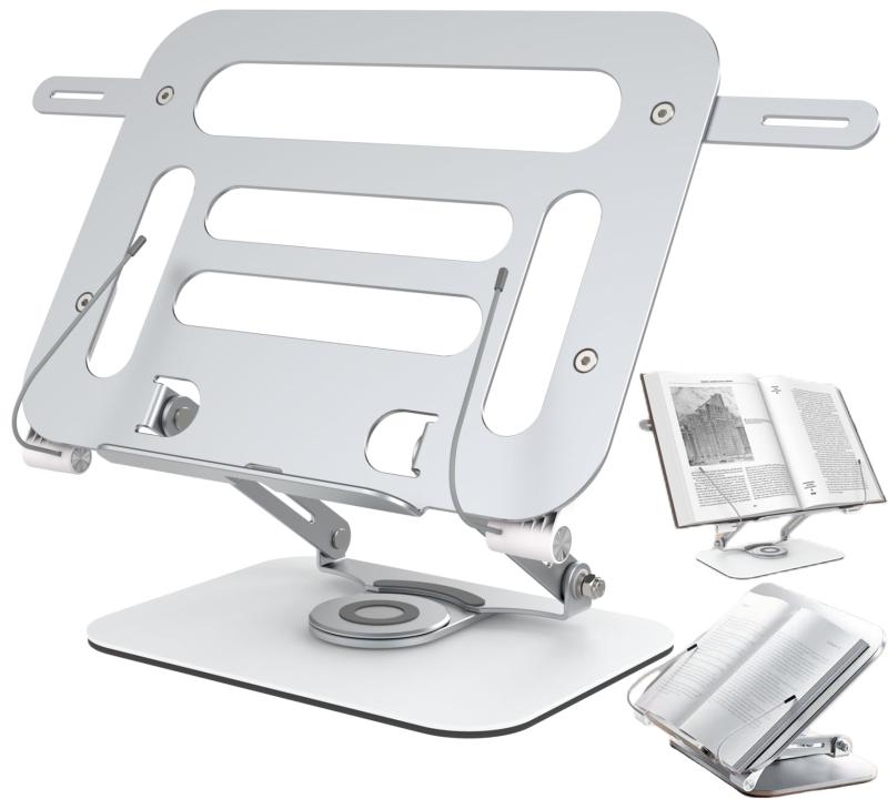 ブックスタンド 書見台 読書台 折りたたみ 360度回転可能 おしゃれ 角度・高さ無段階調整 読書スタンド アルミ合金 本立て 姿勢改善 勉強用 卓上 ブックホルダー レシピ台 耐荷重4KG【無階段調整・360°回転】この書見台は組み立てる...