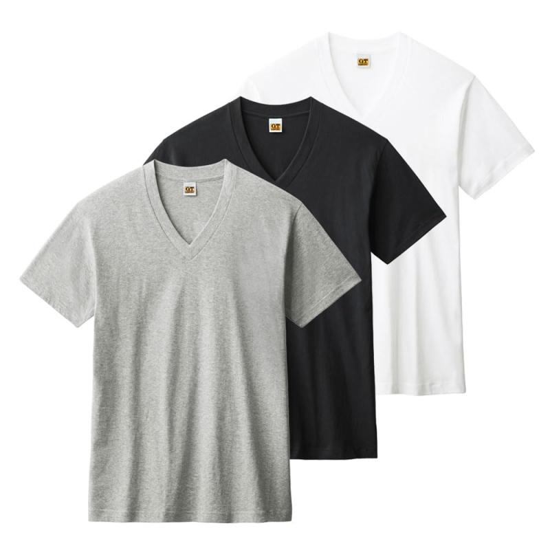 (グンゼ) G.T.HAWKIN 厚手 インナーシャツ Tシャツ兼用可 3枚組 1枚でも着用可 よれにくい Vネック 綿100％ H15153SIZE:LL 肩幅:51cm 袖丈:19cm ゆき丈:46.5cm 身幅:54.5cm 着丈:7...