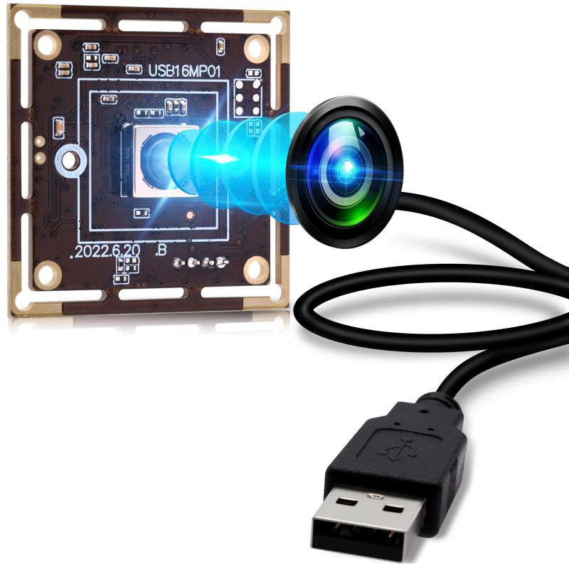 ELP 16MPオートフォーカスUSBカメラ、オートフォーカス68度レンズ、USB2.0 UVCライトバーンカメラUSBセキュリティPCカメラ、Windows、Linux、Android、Mac OS用レーザー彫刻ウェブカメラ