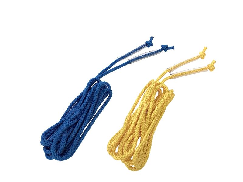 トーエイライト カラーダブルダッチシングルス 青/黄 U7029B●2本1組（青/黄）●重さ350g●全長3.65m●ポリエステル8mm●グリップ部ビニールチューブ付