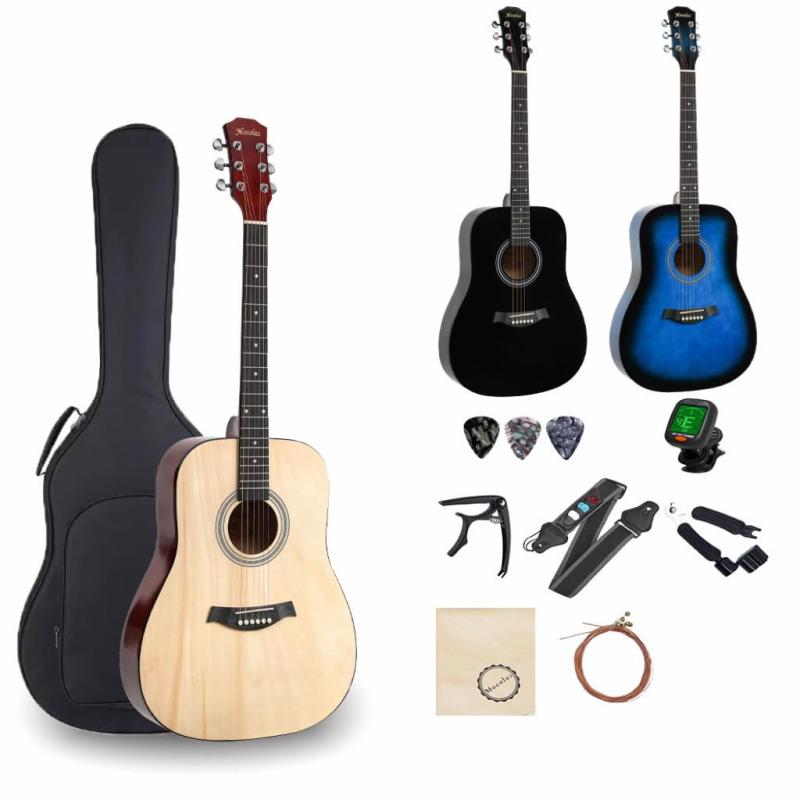 アコースティックギター セット 初心者 アコギ バスウッド&amp;テックウッド材 練習用 弦楽器 フォークギター スチール弦【商品仕様】サイズ：38インチ 高さ：約96CM 幅：約36CM 縦:9cm バスウッド材を採用し、音質が抜群 サ...
