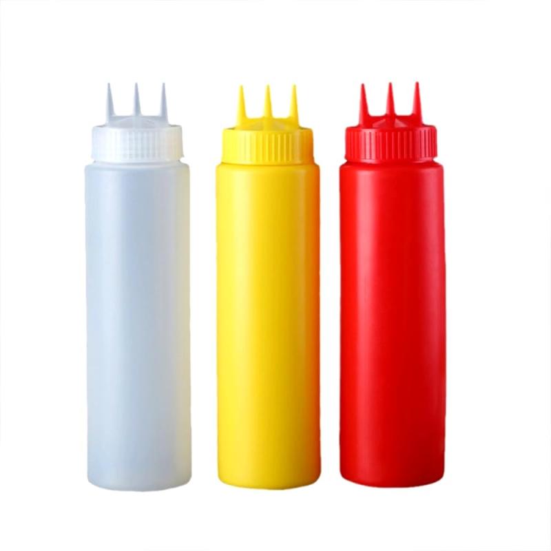 3 pcs油圧ボトル3穴押出油圧ポット食品級味噌ボトル多機能調味料ボトルケチャップ押出ボトル調理器具キッチン用品【 便利な多本セットデザイン】：3 本入りの三穴式オイル絞りボトルとソースボトルは、様々なソースを同時に使用するニーズに応えます...