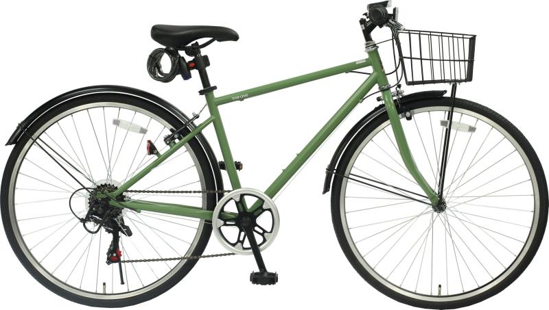 クロスバイク 26インチ スチール シマノ製 6段変速 カゴ ライト カギ スタンド付き一部組立が必要。開梱後必ず前輪を180度回転させてからハンドルを取り付けて下さい。