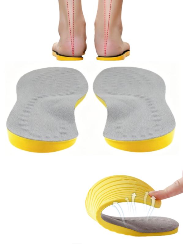 Ankeny O型脚 傾斜付き 美脚 インソール 中敷き アーチサポーター 肌に優しいベルベット素材 突起付き滑り止めデザイン 男女兼用 グレーとブラックの選択【傾斜設計】インソールは高度差の傾斜設計を採用しており、足のアーチに自然にフィッ...