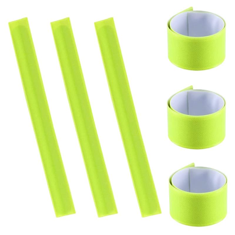 反射パンド単光反射ア一ムバンド6個セット柔軟で軽量 高輝度 裾バンド 腕 手首 脚 夜問反射 事故防止子供/犬の散步/ランニング/ジョギング ウオ一キング用 30*3cm PVC反射スト光る 夜間(グリパッケージ内容： 6個セット カラー：...